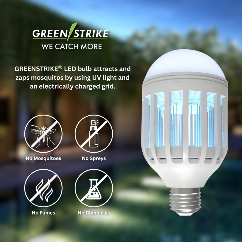 LED Flying Insect Zapping Lightbulb - 2 Pack - Green-Strike